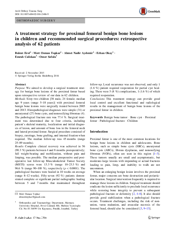 (PDF) A treatment strategy for proximal femoral benign bone lesions in ...