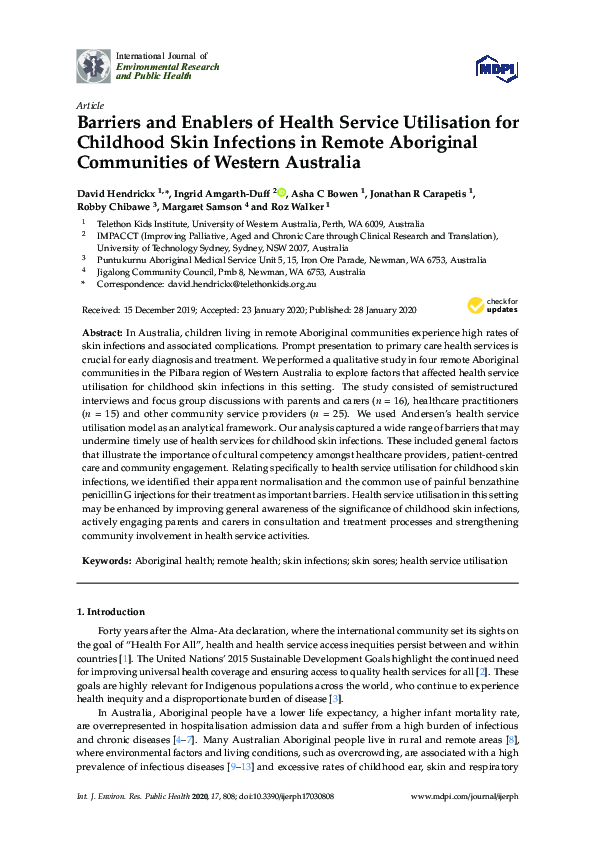 (PDF) Barriers and Enablers of Health Service Utilisation for Childhood ...