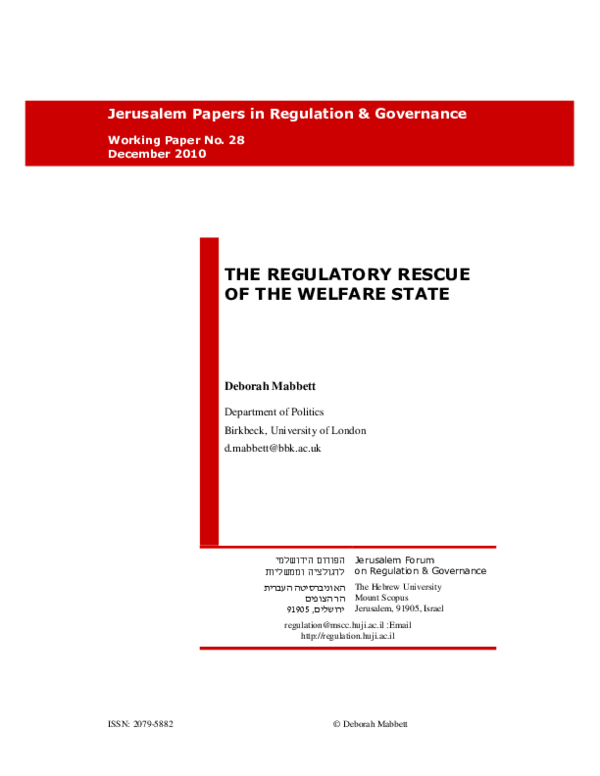 (PDF) Jerusalem Papers in Regulation & Governance | Arie Freiberg ...