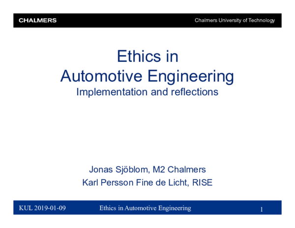 (PDF) Ethics in Automotive Engineering