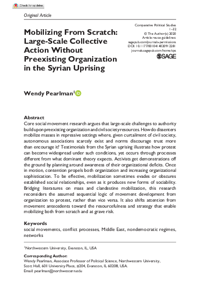 (PDF) Mobilizing From Scratch: Large-Scale Collective Action Without ...