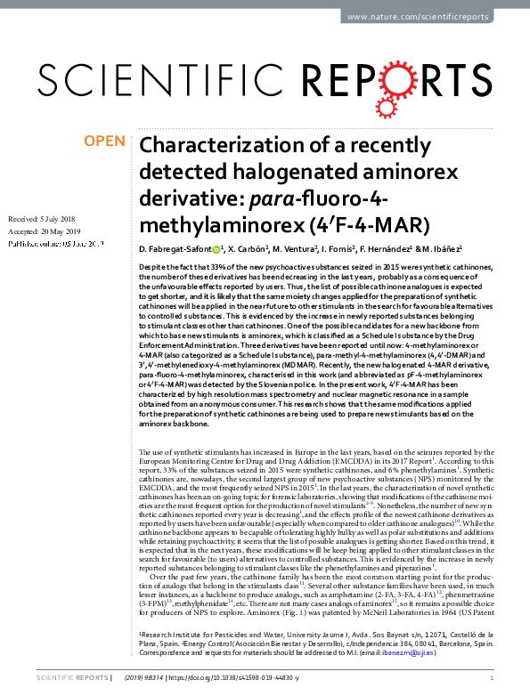 (PDF) Characterization of a recently detected halogenated aminorex ...