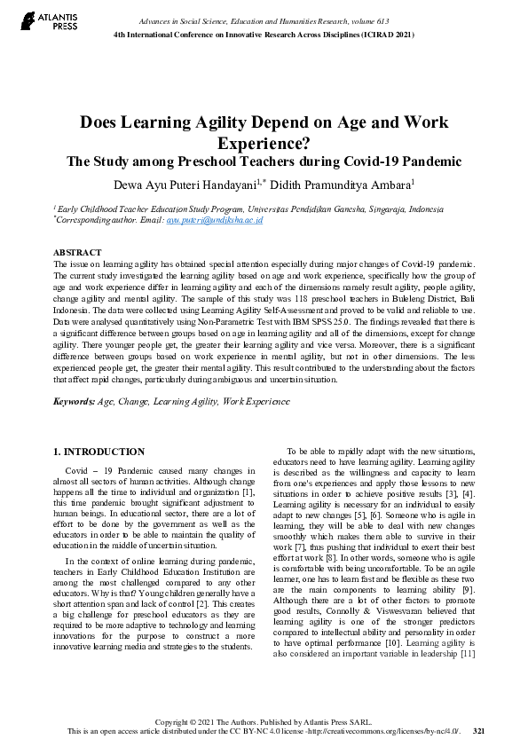 (PDF) Does Learning Agility Depend on Age and Work Experience?