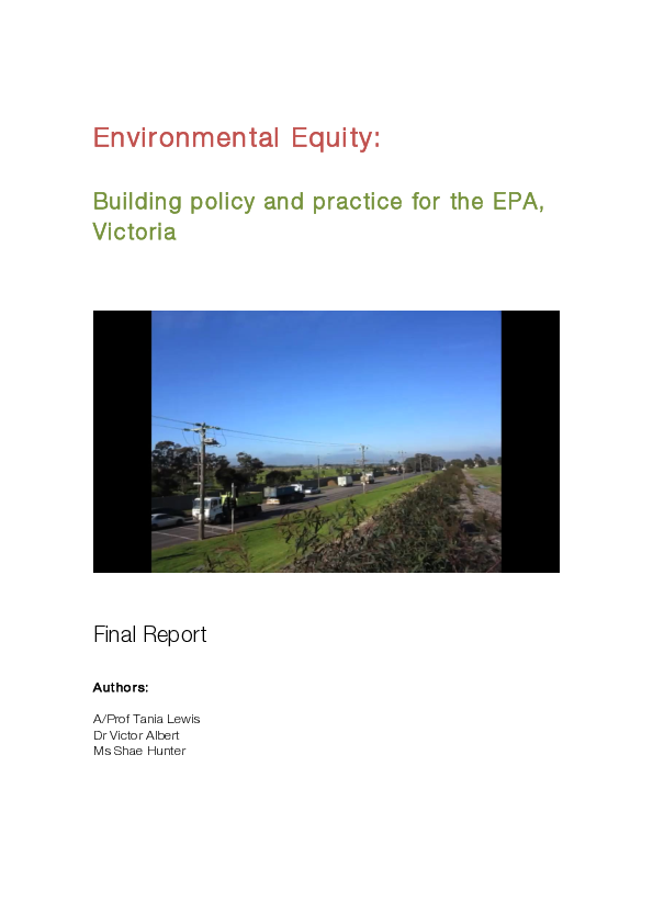 (PDF) Environmental equity: building policy and practice for the EPA ...