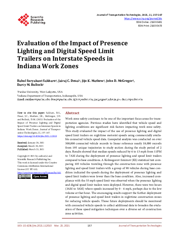 (PDF) Evaluation of the Impact of Presence Lighting and Digital Speed ...