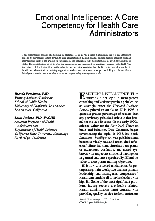 (PDF) Emotional Intelligence