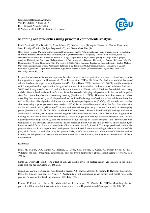 (PDF) Mapping ash properties using principal components analysis