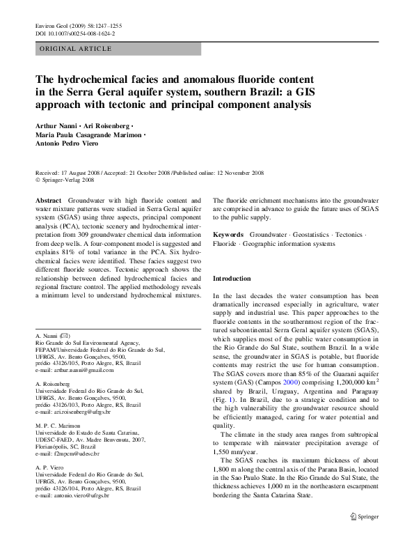 (PDF) The hydrochemical facies and anomalous fluoride content in the Serra Geral aquifer system ...