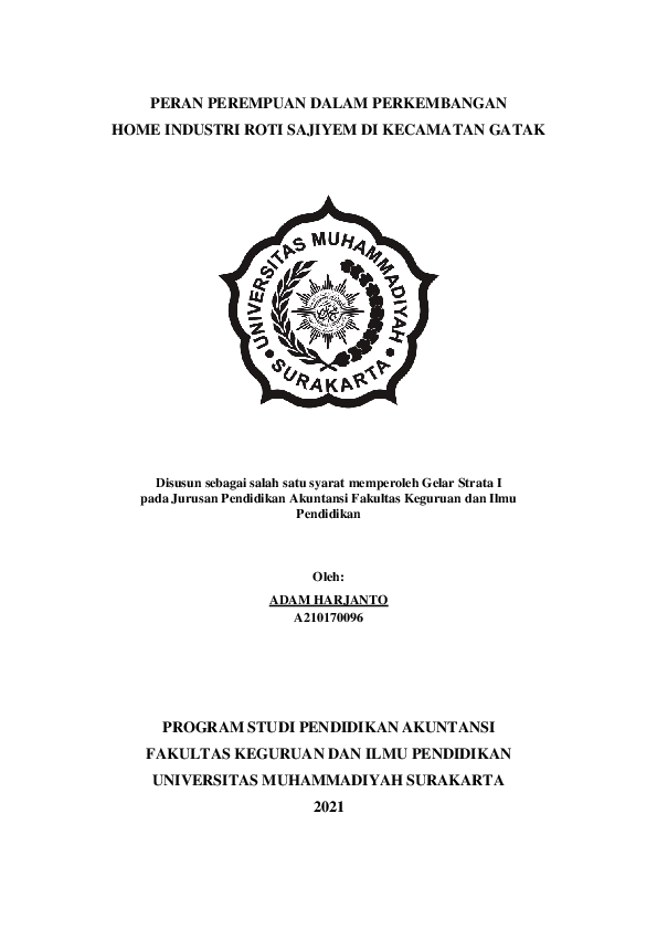 (PDF) Peran Perempuan Dalam Perkembangan Home Industri Roti Sajiyem Di ...