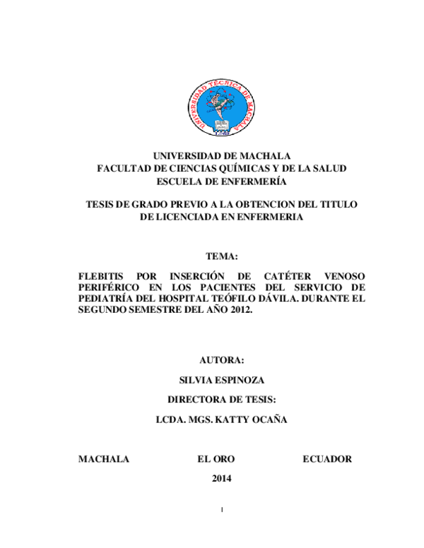 (PDF) Flebitis por inserción de catéter venoso periférico en los ...