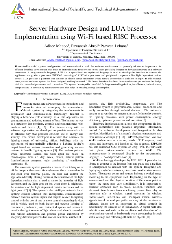Pdf Server Hardware Design And Lua Based Implementation Using Wi Fi Based Risc Processor