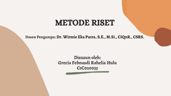 (PDF) PPT Metode Riset R.009