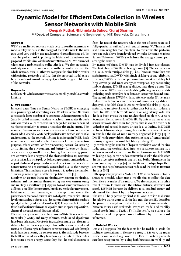 Pdf Dynamic Model For Efficient Data Collection In Wireless Sensor Networks With Mobile Sink