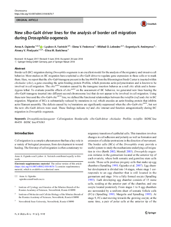 (PDF) New slbo-Gal4 driver lines for the analysis of border cell ...