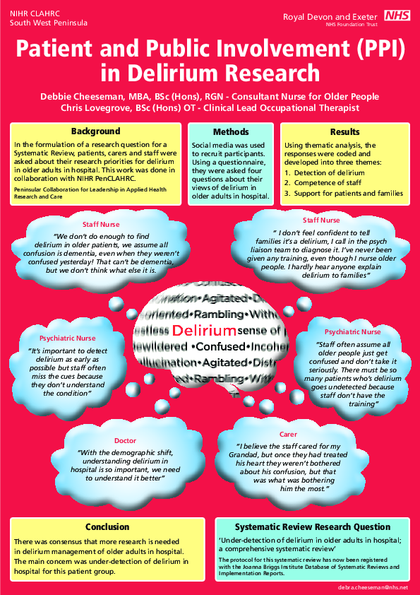 (PDF) Patient and public involvement (PPI) in delirium research