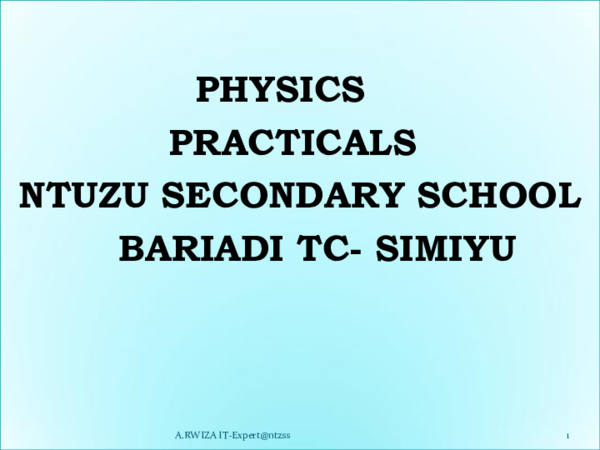 (PDF) PHYSICS PRACTICALS FORM FOUR