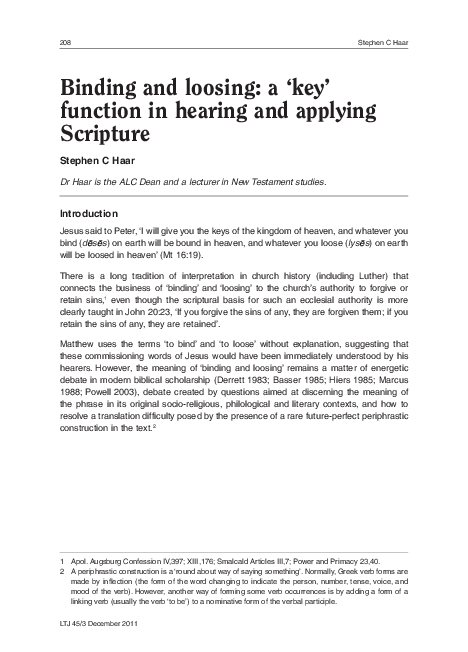 (PDF) Binding and loosing: A 'key' function in hearing and applying ...