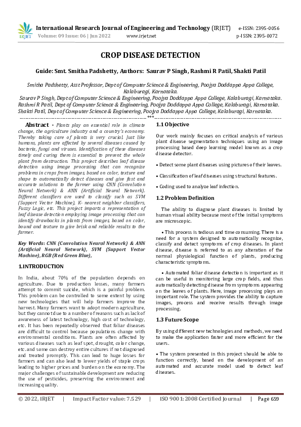 Pdf Crop Disease Detection