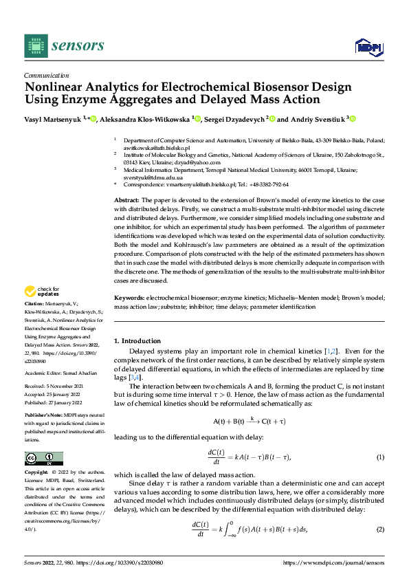 Pdf Nonlinear Analytics For Electrochemical Biosensor Design Using Enzyme Aggregates And