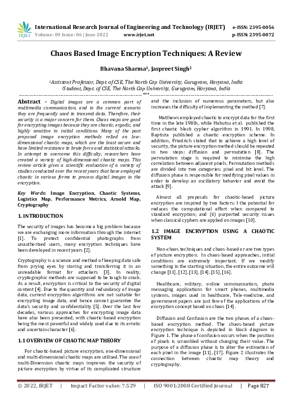 (PDF) Chaos Based Image Encryption Techniques: A Review