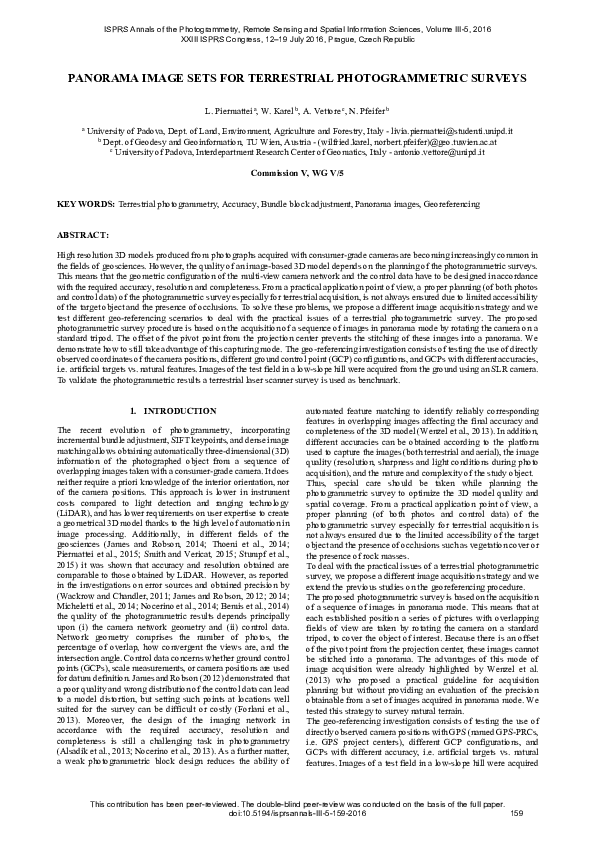 (PDF) Panorama Image Sets for Terrestrial Photogrammetric Surveys ...