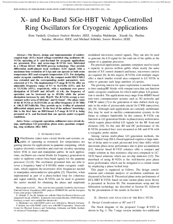 (PDF) X- and Ku-Band SiGe-HBT Voltage-Controlled Ring Oscillators for ...