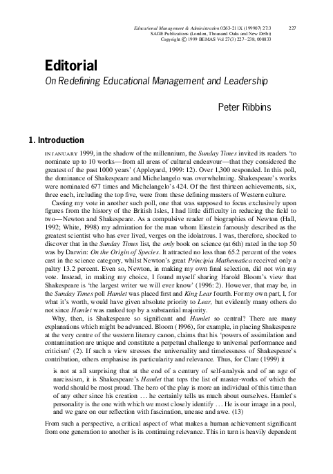 (PDF) On Redefining Educational Management and Leadership