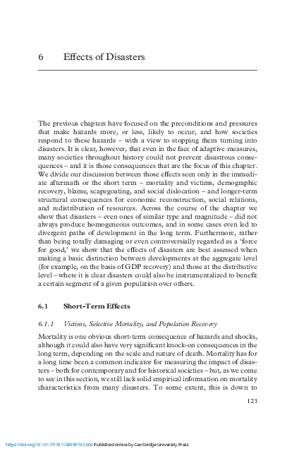 (PDF) Effects of Disasters