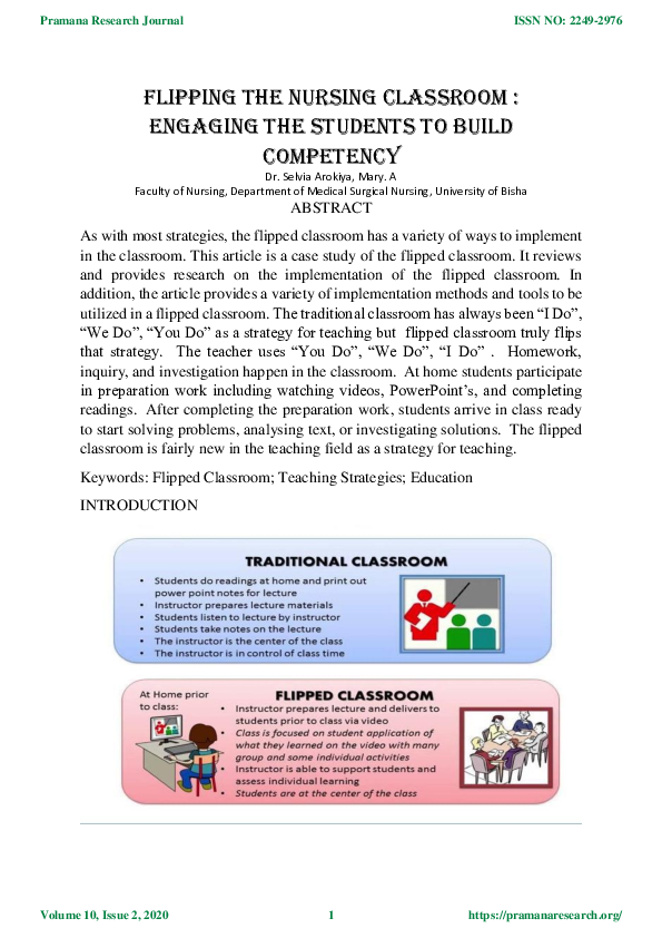 (PDF) Flipping the Nursing Classroom: Engaging the Students to Build ...