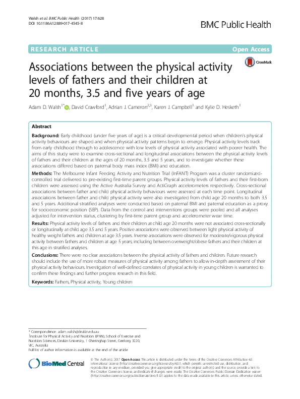 (PDF) Associations between Physical Activity Levels and Sleep in African American Girls