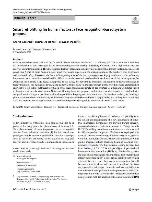 (PDF) Smart retrofitting for human factors: a face recognition-based ...