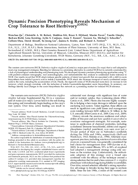 (PDF) Dynamic Precision Phenotyping Reveals Mechanism of Crop Tolerance ...