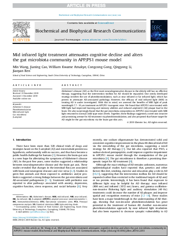 (PDF) Mid infrared light treatment attenuates cognitive decline and ...