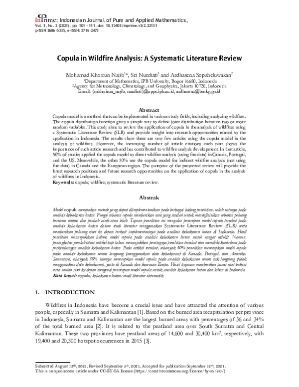 (PDF) Copula in Wildfire Analysis: A Systematic Literature Review