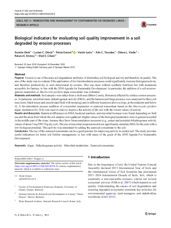 (PDF) Biological indicators for evaluating soil quality improvement in a soil degraded by ...