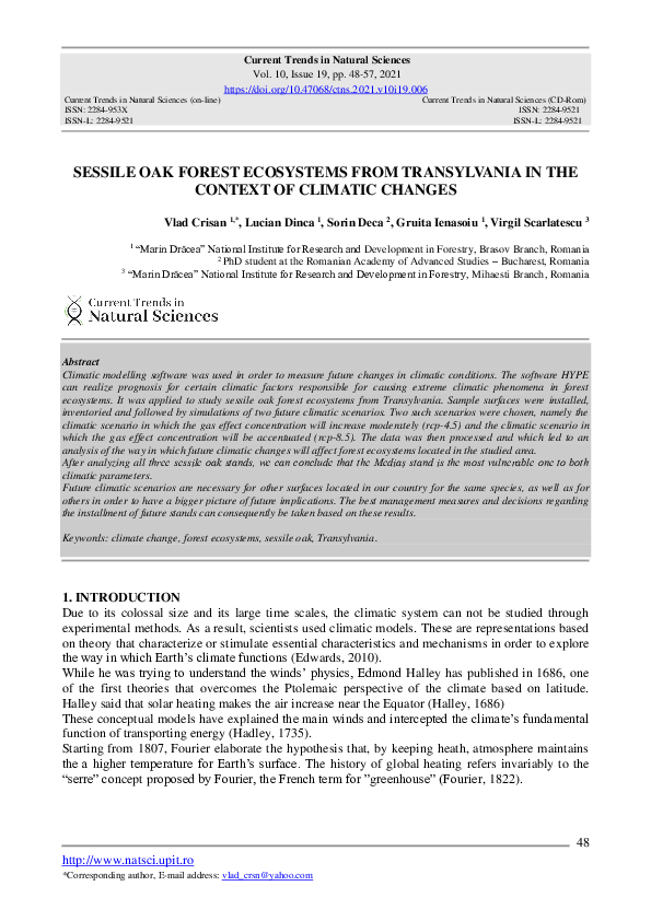 (PDF) Sessile Oak Forest Ecosystems from Transylvania in the Context of ...