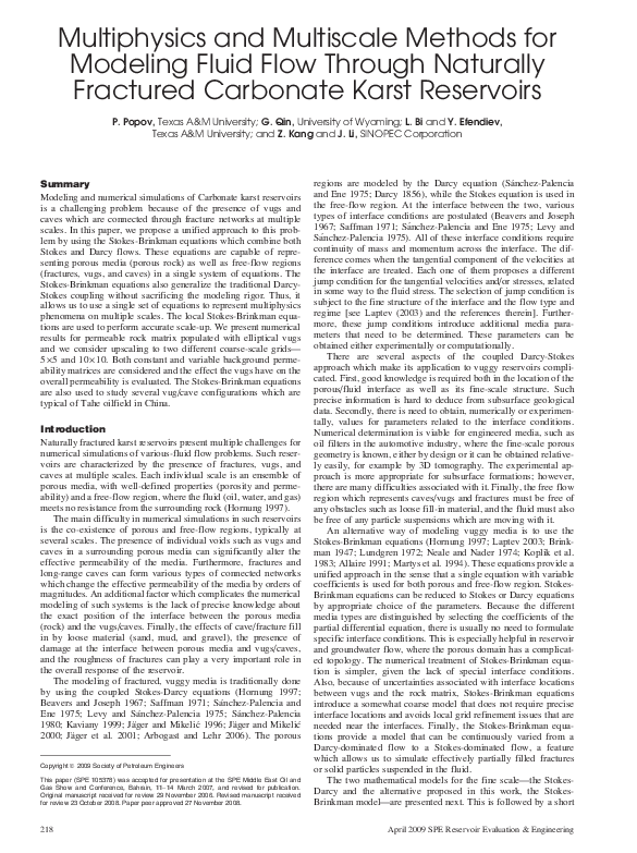 (PDF) Multiphysics and Multiscale Methods for Modeling Fluid Flow Through Naturally Fractured ...