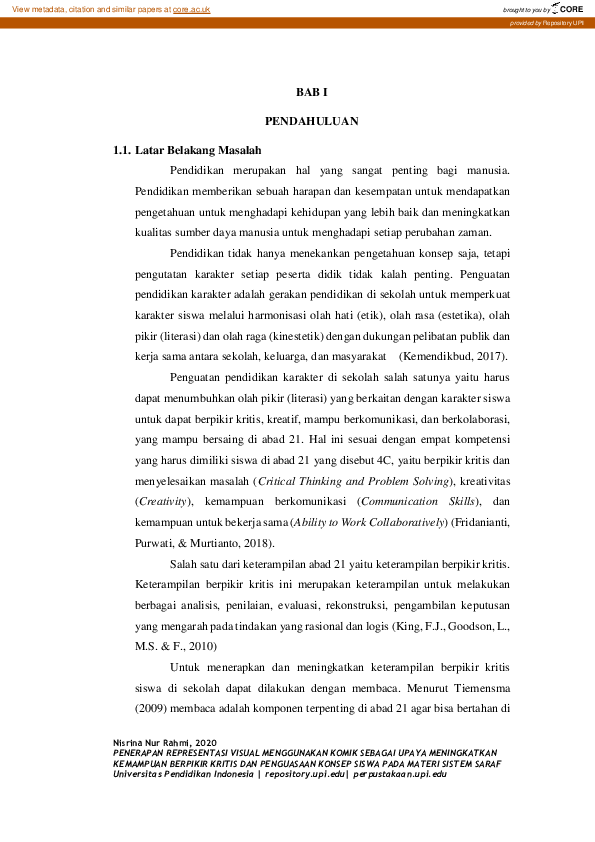 (PDF) Penerapan representasi visual menggunakan komik sebagai upaya meningkatkan kemampuan ...