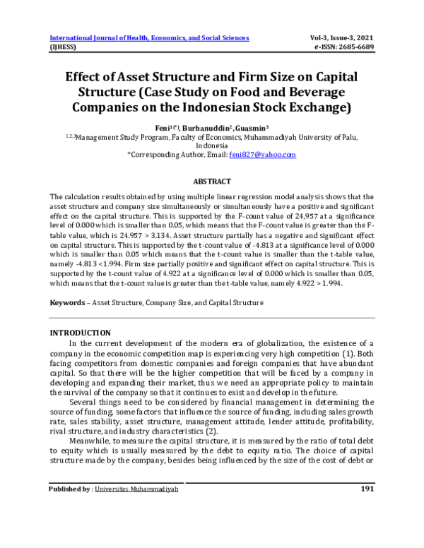 (PDF) Effect of Asset Structure and Firm Size on Capital Structure ...