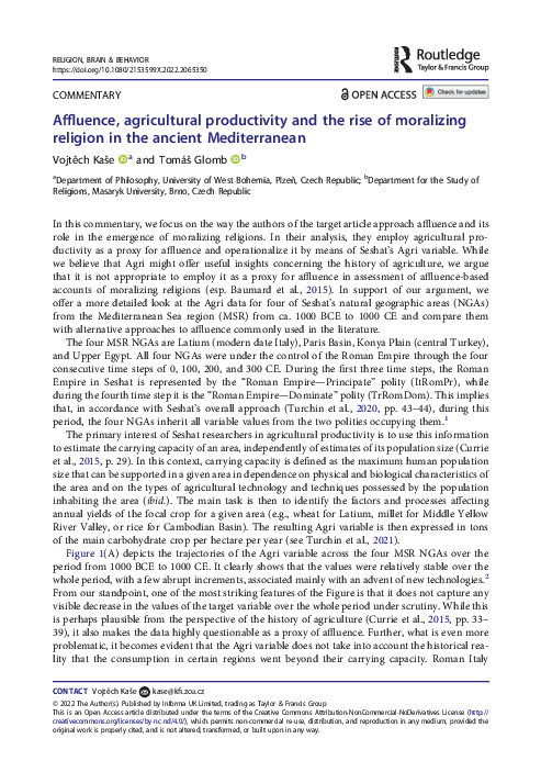 (PDF) Kaše, V. & Glomb, T. (2022). Affluence, Agricultural Productivity and the Rise of ...