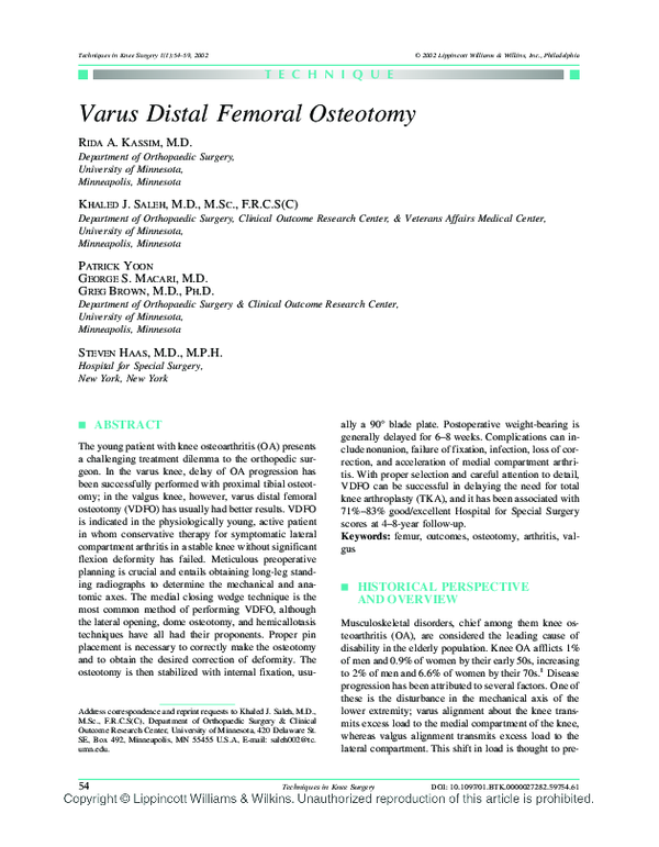 (PDF) Varus Distal Femoral Osteotomy | George Macari - Academia.edu