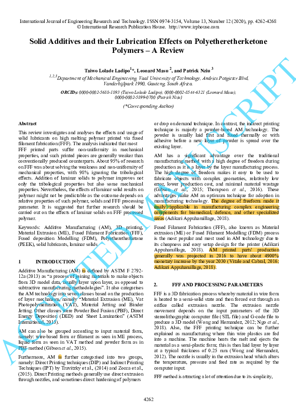(PDF) Solid Additives and their Lubrication Effects on ...