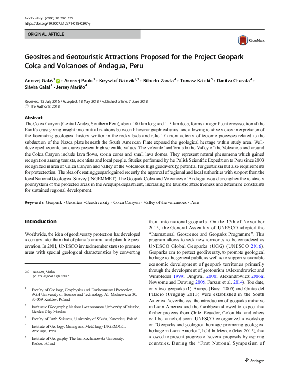 (PDF) Geosites and Geotouristic Attractions Proposed for the Project ...