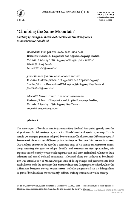 (PDF) “Climbing the Same Mountain”