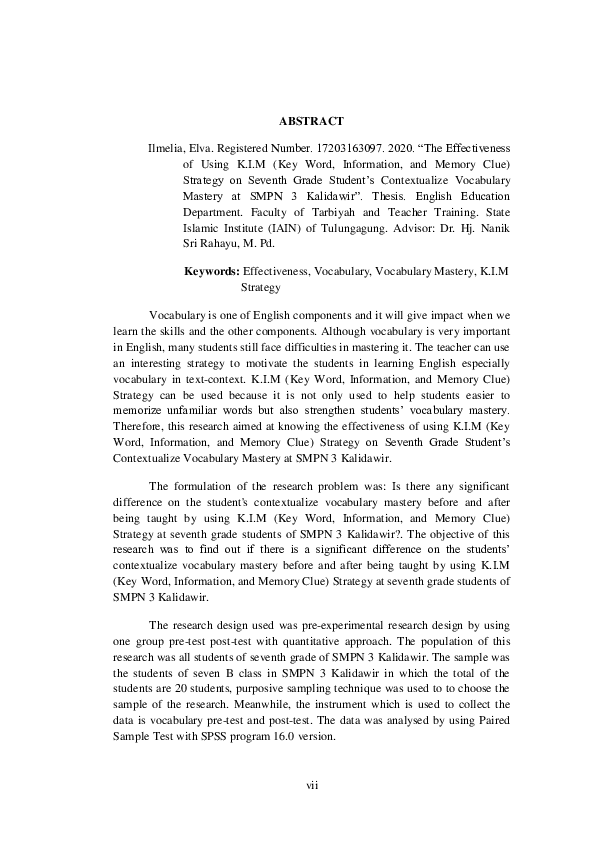 (PDF) The Effectiveness of Using K.I.M (Key Word, Information, and ...