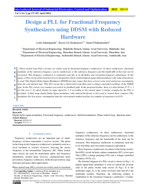 Pdf Design A Pll For Fractional Frequency Synthesizers Using Ddsm With Reduced Hardware
