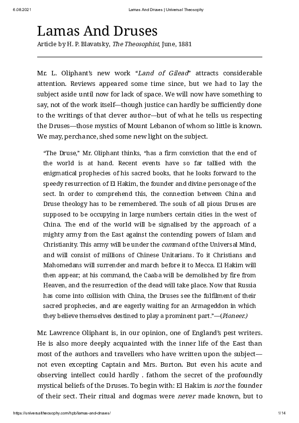 (PDF) Lamas And Druses