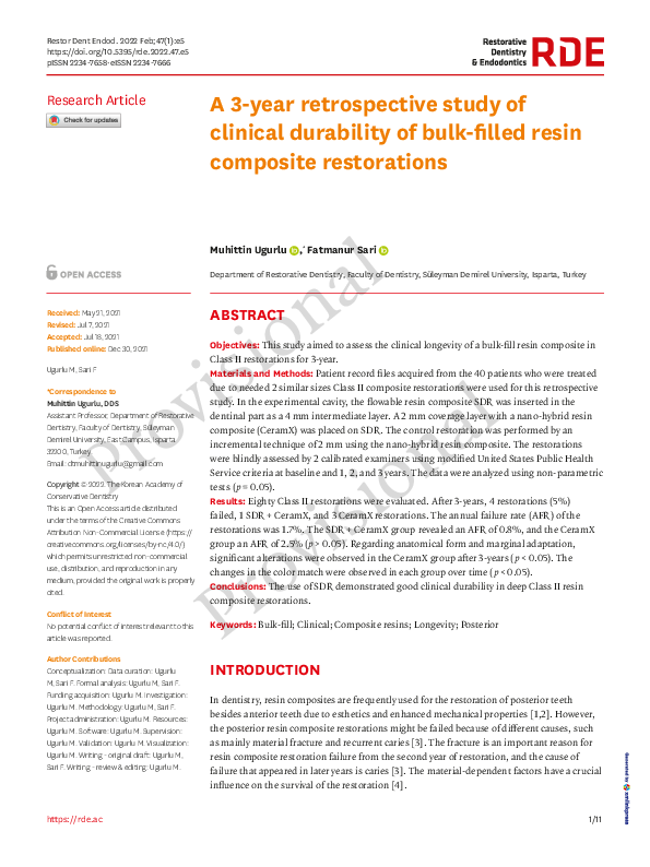(PDF) A 3-year retrospective study of clinical durability of bulk ...