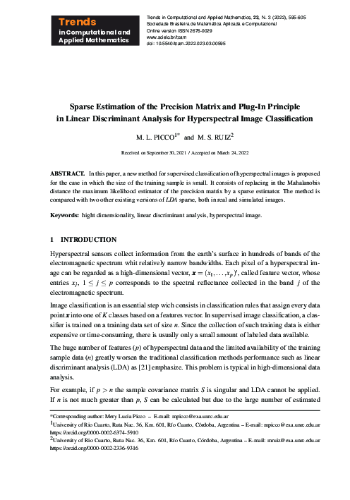 (PDF) Sparse Estimation of the Precision Matrix and Plug-In Principle in Linear Discriminant ...