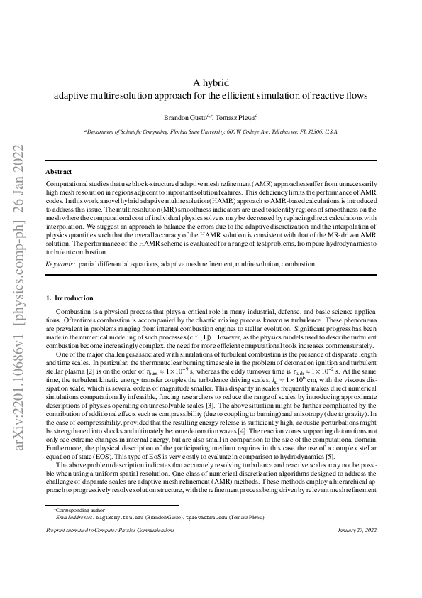 Pdf A Hybrid Adaptive Multiresolution Approach For The Efficient